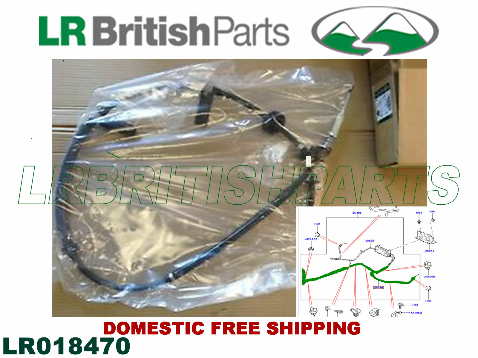 GENUINE LAND ROVER PARKING BRAKE CABLE LR4 RANGE ROVER SPORT 10-13 LH ...