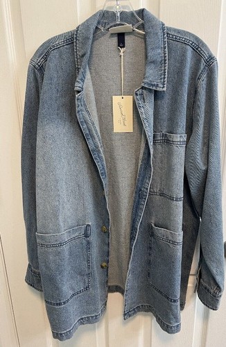 Universal Thread Women's Jean Jacket Pockets Button Up Light Wash New ...