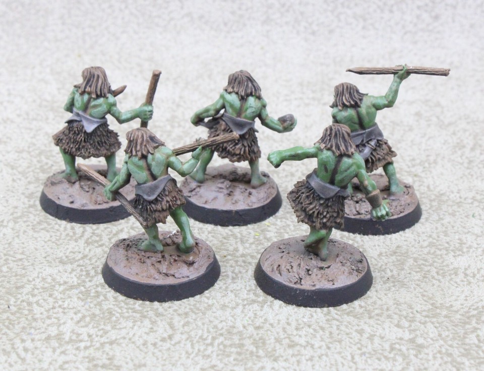 28mm Fantasy Worlds metal CAVEMEN MARKSMEN x5 Well Painted North Star ...