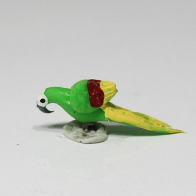 Dollhouse Miniature Colorful Green Parrot | eBay