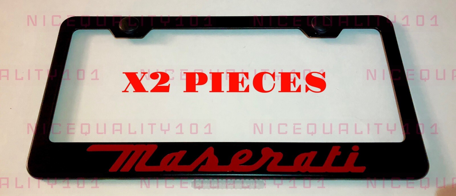 2X Maserati Stainless Steel Black Finished License Plate Frame Holder ...