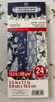 FROSTED JUNIPER 3.5X7.7 SCRAPBOOK CARDSTOCK PAPER PAD 24 SHEET ...