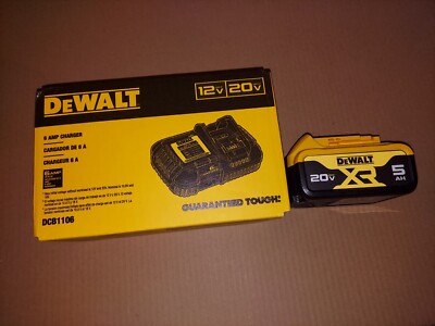 Genuine Dewalt DCB1106 20V 6 Amp Battery Charger W/ 5ah 20v Battery | eBay