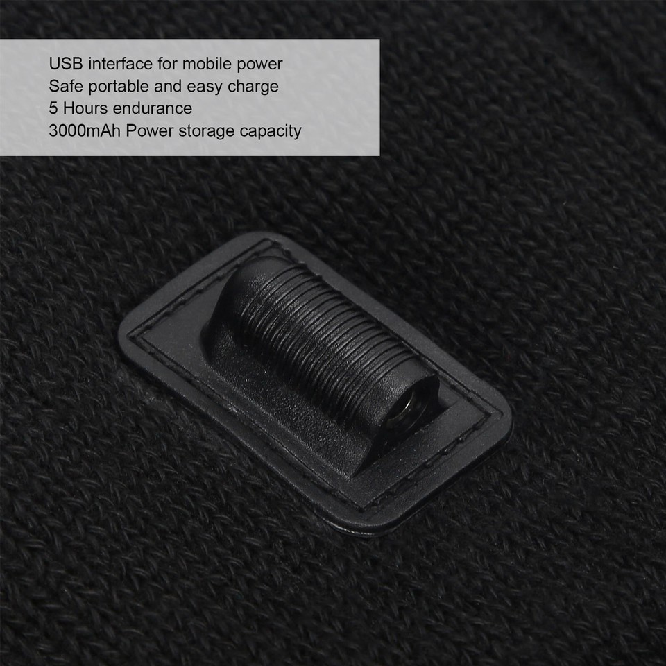 NEW Electric Heated Beanie Hat Unisex Usb Rechargeable Winter Heating ...