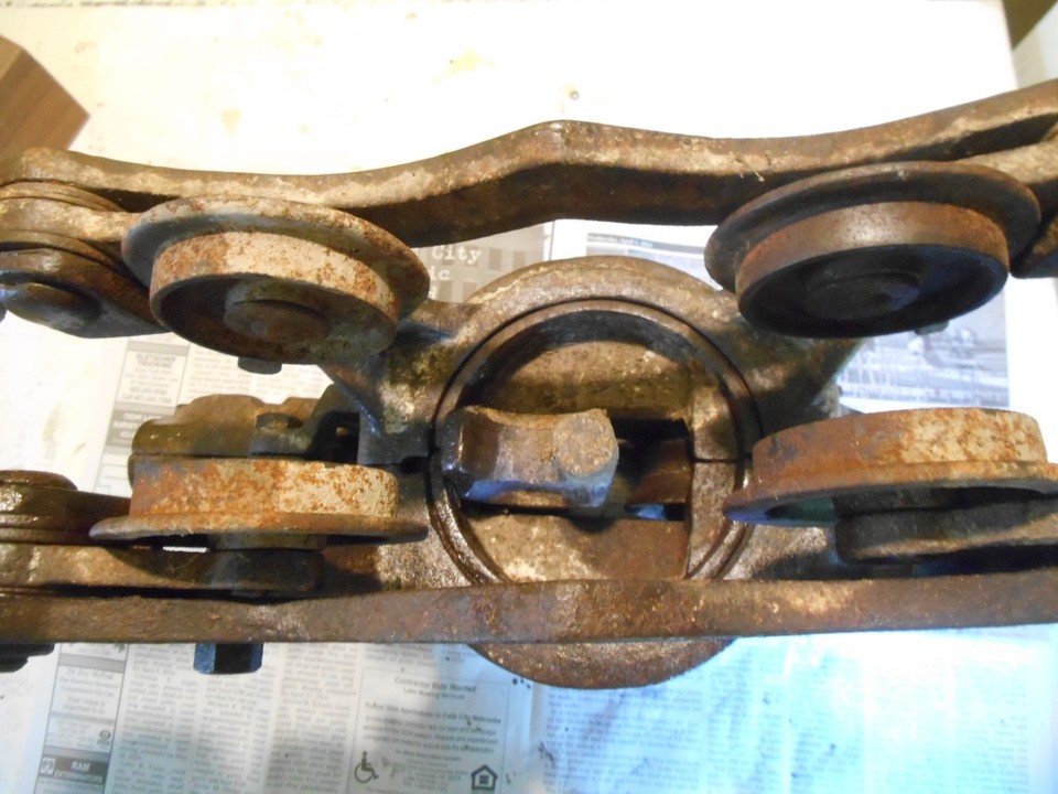 C.A. OLSEN ADVANCE Antique Barn Cast Iron Hay Trolley Rolls Freely | eBay