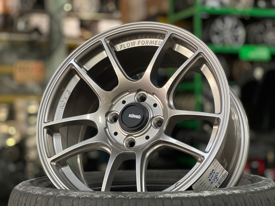 NEW 4x100 (4 Wheel) 15x7J KONIG HELIOGRAM SILVER Fit HONDA TOYOTA KIA ...