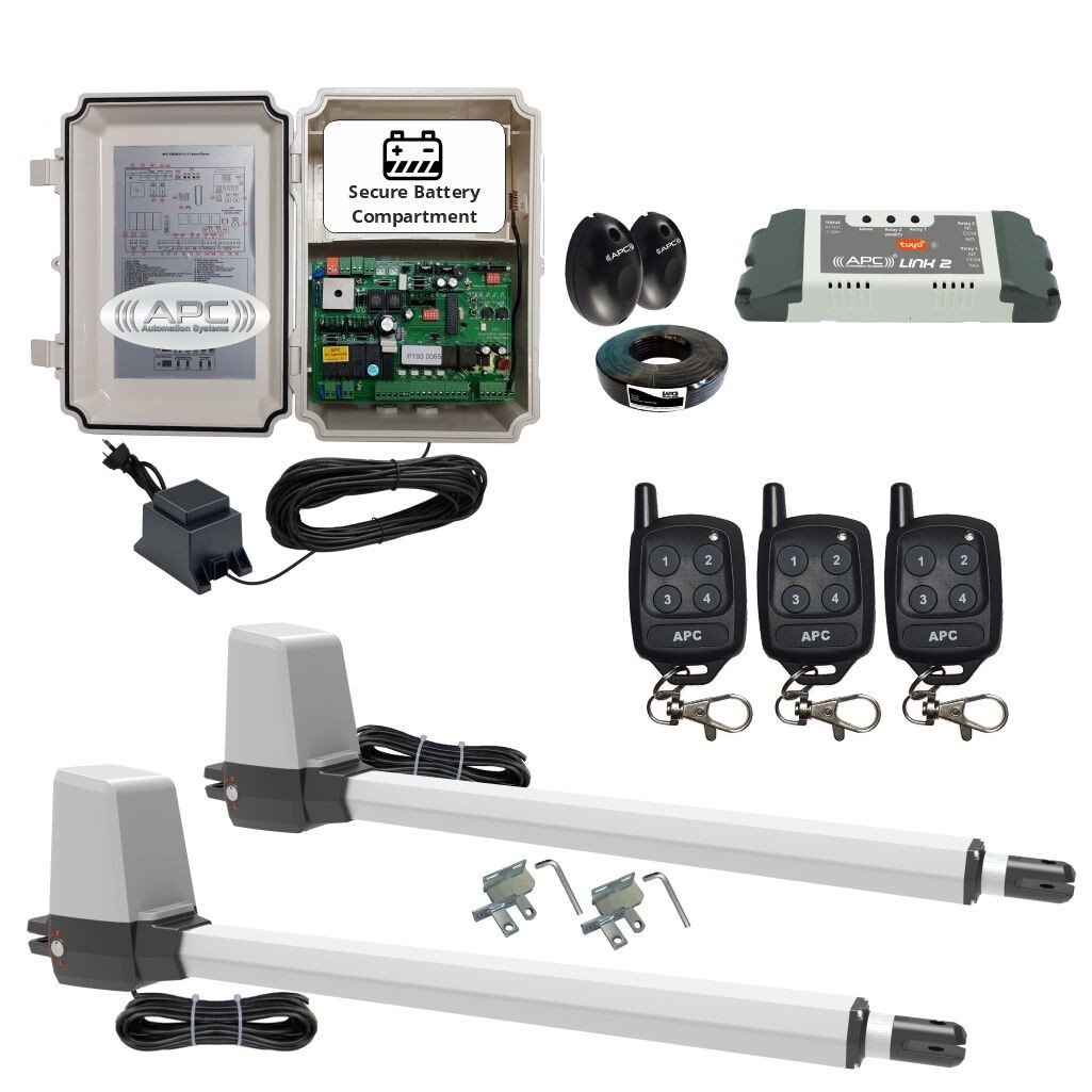 APC 24v LV Double Swing Gate Automation Smart APP Control Wi-Fi Kit + 3 ...