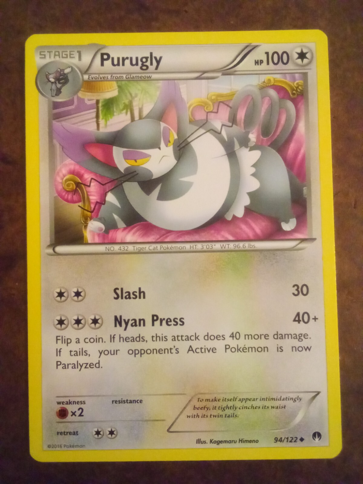 Purugly 94/122 Stage 1 Uncommon BREAKPoint Pokemon Card | eBay