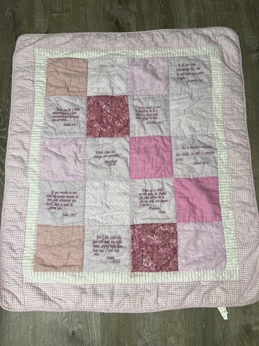 Bible Verse Baby Girl Quilt Beautiful Cotton Blanket Embroidered with ...