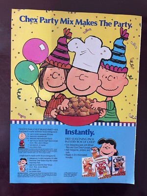 1990 Print Ad - Chex Party Mix - Charlie Brown Cartoon Characters - 11 ...