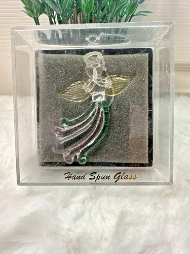 Unique Treasures Hand Spun Glass Angel Ornament multi-color | eBay