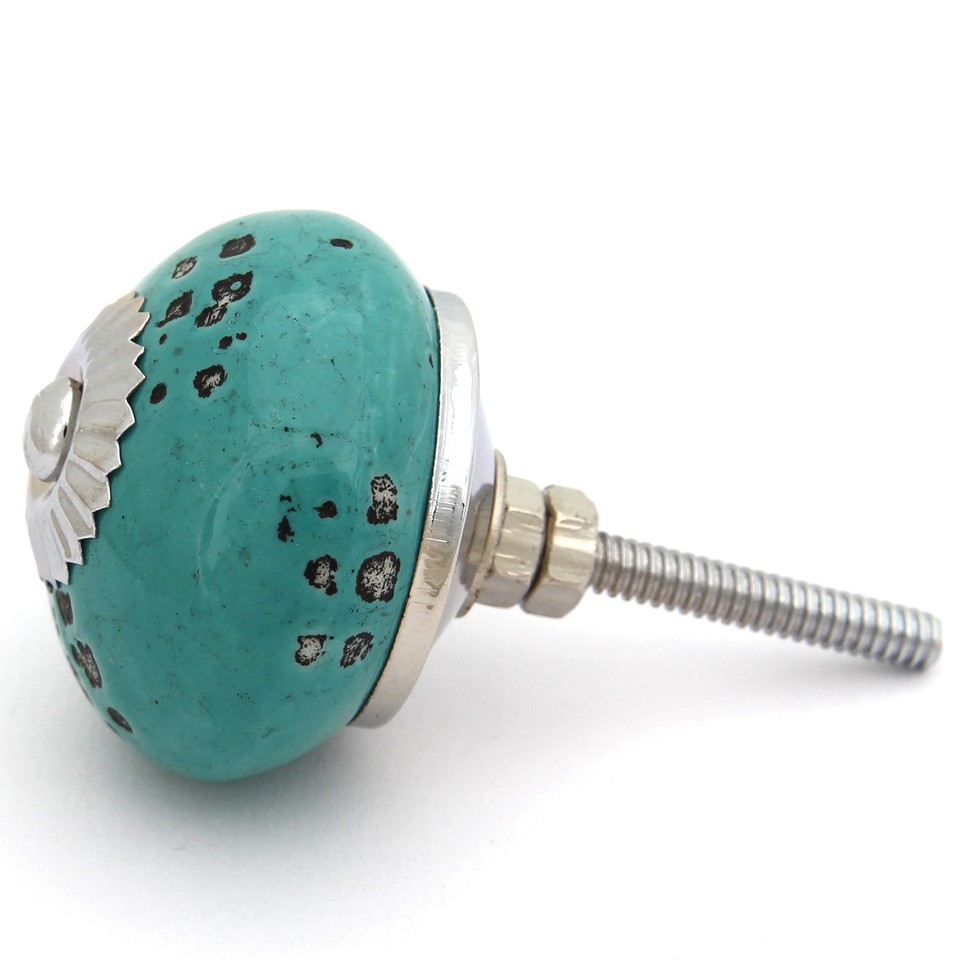 Blue purple turquoise ceramic knobs drawer pulls cupboard door knobs ...