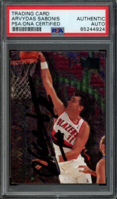 1995 Fleer Metal ARVYDAS SABONIS Molten Metal signed rookie | autograph ...