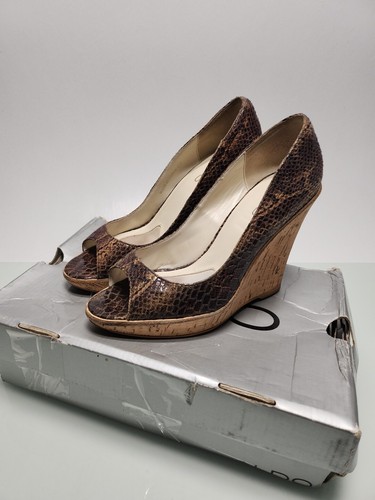 Aldo Bonou Brown Snakeskin Wedges Size 7 | eBay