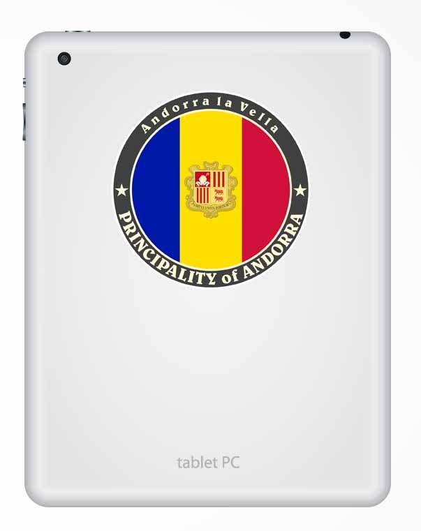 2 x 10cm Andorra la Vella Flag Vinyl Sticker Laptop Car Travel Luggage ...