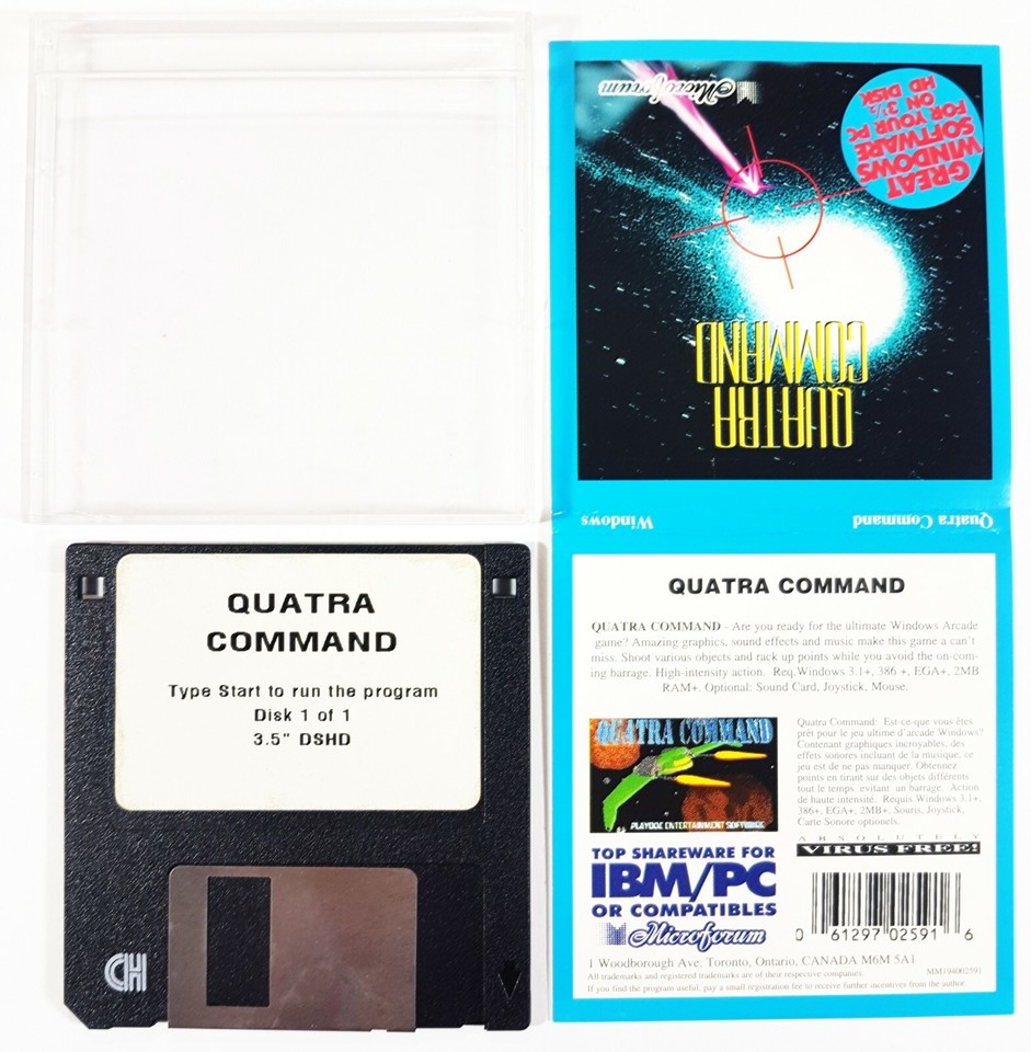 Vintage PC 3.5" HD Game QUATRA COMMAND Microforum 1989 OVP | eBay
