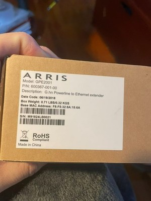 ROHS ARRIS GPE2001 G.hn Powerline to Ethernet Extender NIB NEW | eBay