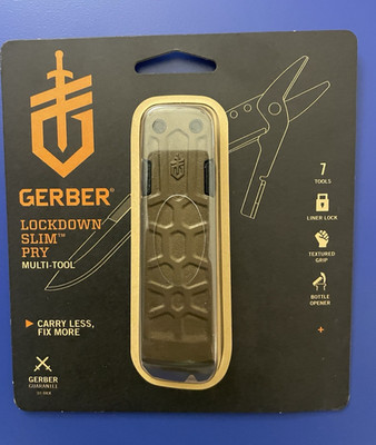 GERBER LOCKDOWN SLIM PRY MULTI-TOOL NEW - 7 Tools EDC With Pocket Clip. (G-61) | eBay