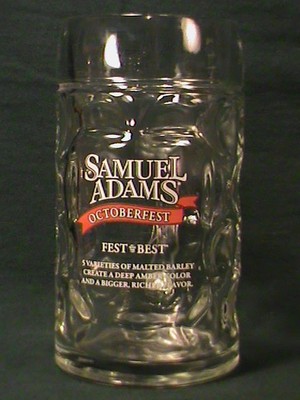 Glass Beer Mug Samuel Adams Octoberfest Fest Best 0.5L Quarter Size ...