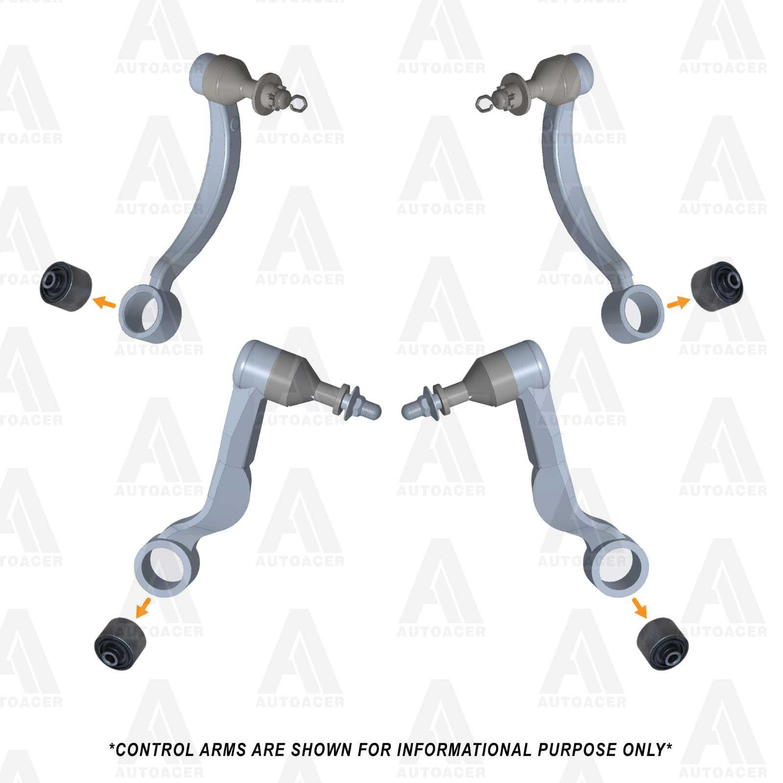 Front Rear Upper Lower R + L Control Arm Bushes For Lexus LS460 ...