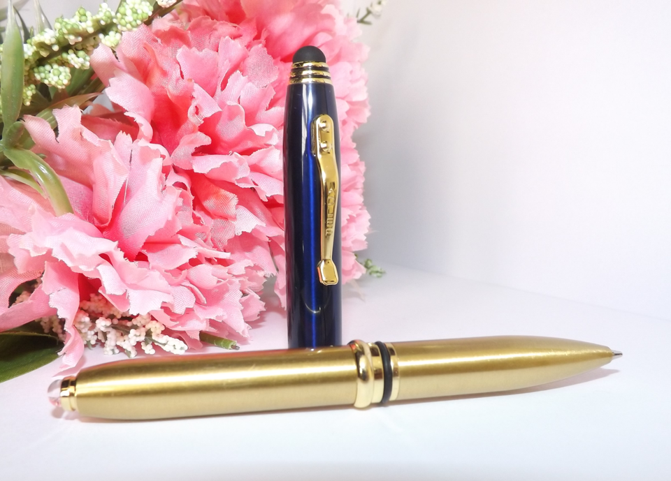 3 in 1 Crowne Triple Navy Flashlight Stylus Antimicrobial Adler Pen ...