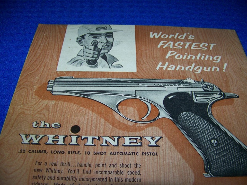 1959 WHITNEY .22 LR 10-SHOT AUTO PISTOL..1-PAGE ORIGINAL SALES AD (9BB ...