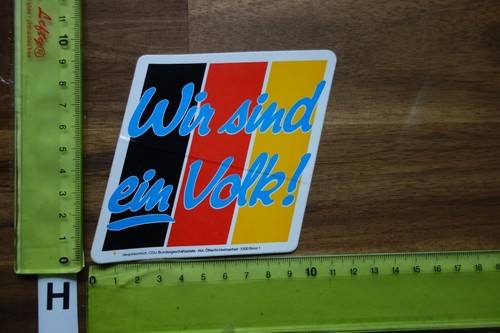 Alter Aufkleber Politik Partei Wahlen CDU Wir sind ein Volk | eBay.de