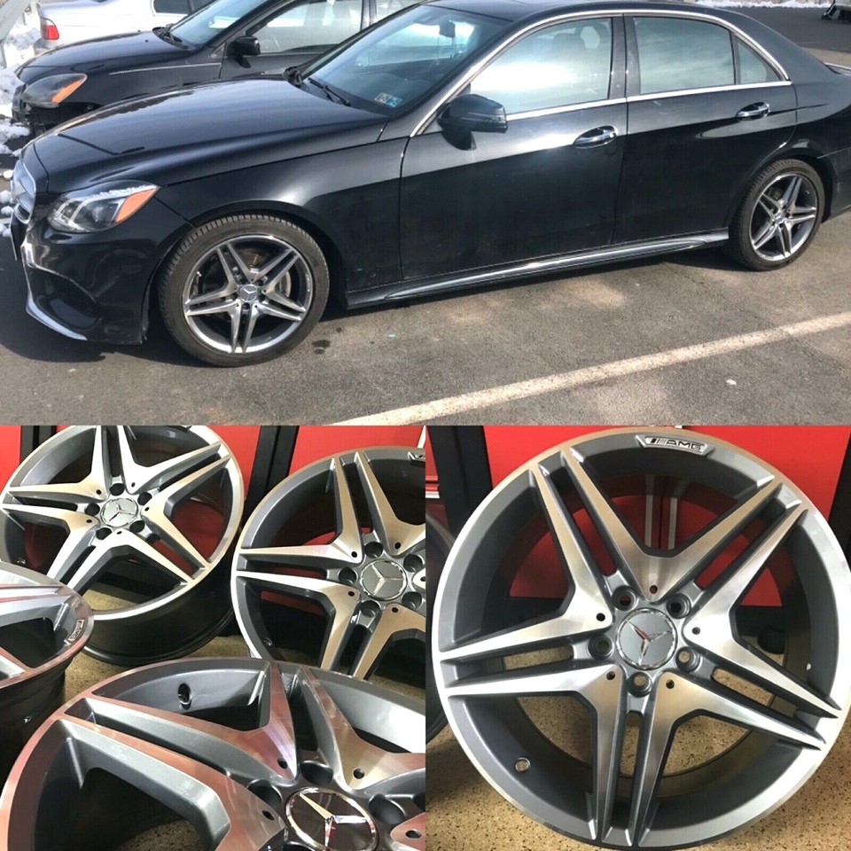 18 INCH MERCEDES GUNMETAL WHEELS RIMS SET4 NEW 18/8.5 FITS C250 C300 ...