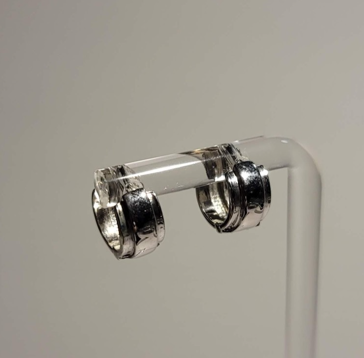 Sterling Silver 925 Small Huggie Hoop Earrings Round Hinged Snap ...