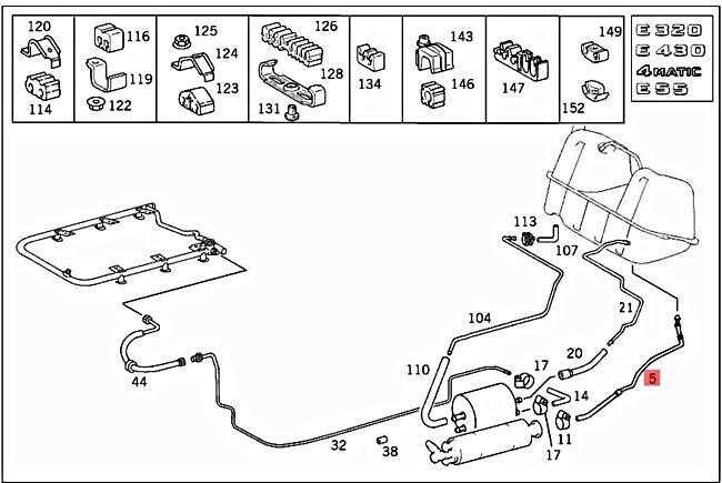 Genuine MERCEDES W210 E-CLASS W210 Fuel hose 2104702775 | eBay