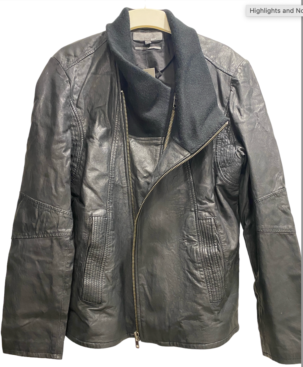 NEW $600 WITCHERY MEN BLACK LEATHER JACKET L . | eBay