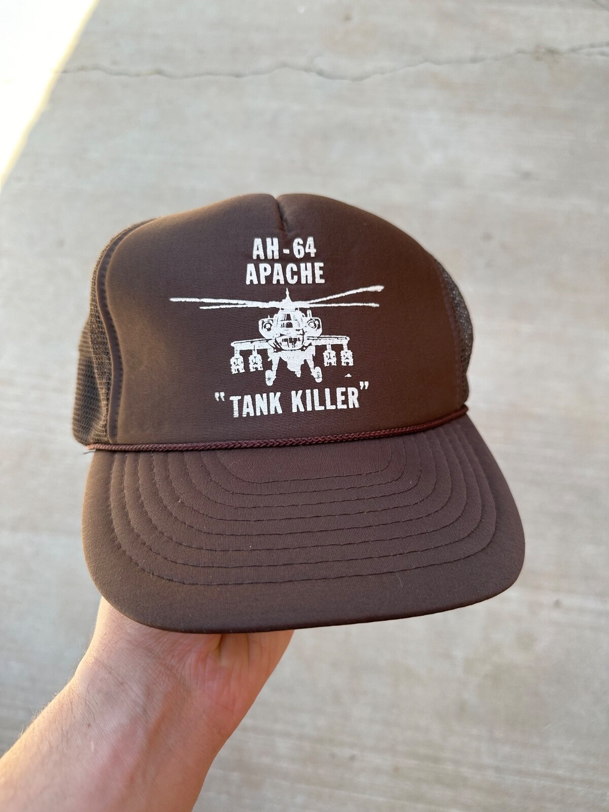 Vintage Apache Helicopter Tank Killer Mesh Snapback H… - Gem
