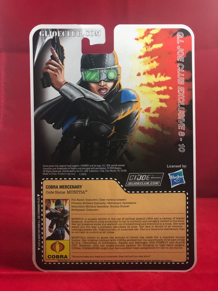 2019 Hasbro G.I. JOE FSS 8.0 Collector's Club Exclusive MUNITIA 3.75 ...