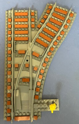 LEGO Train Track Right Turnout Ballasted w/ Railroad Ties & Custom ...