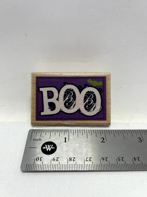 Studio G 2011 Janet Dunn Wood Mount Rubber Stamp Boo Halloween Bat | eBay