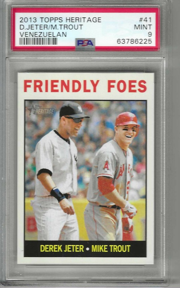 2013 Topps Heritage Friendly Foes #41 MIKE TROUT/Jeter BLACK VENEZUELAN ...