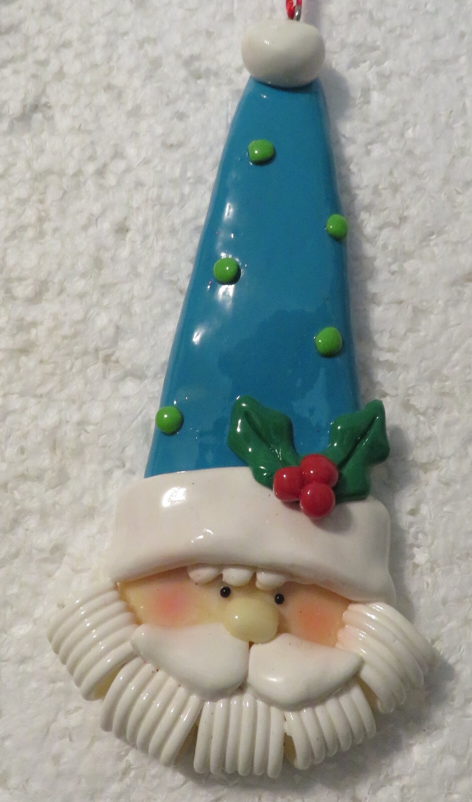 Santa Kris Kringle Head Teal Stocking Cap 5" Ornament | eBay