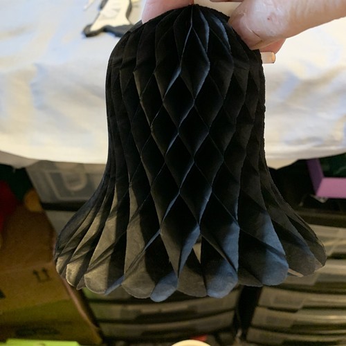 Crepe Paper Honeycomb Bell Ornament Black 4" Lot of 9 | eBay