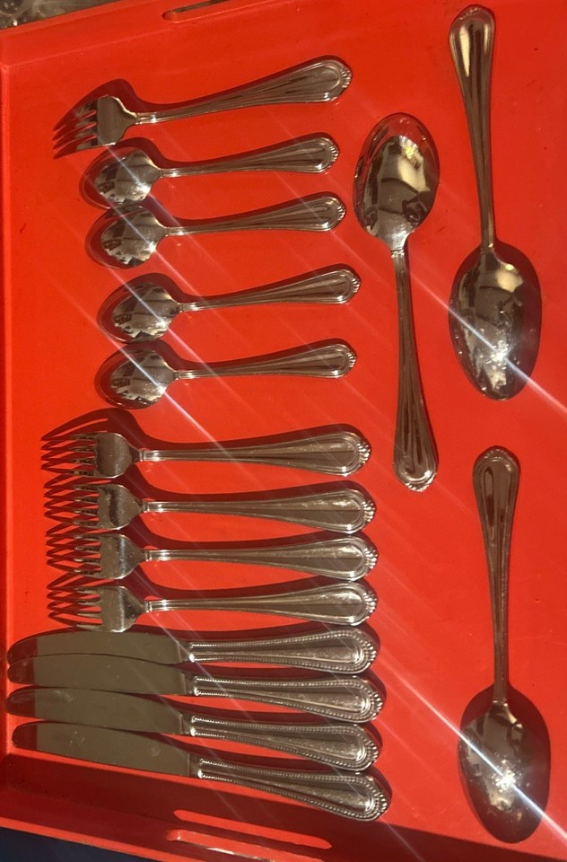 16 Pc Mikasa Regent Bead Stainless Mixed Flatware Teaspoons Forks ...