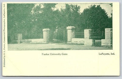 LaFayette IN~Purdue University Entrance Gate~Iron Wrought Fence~c1905 ...