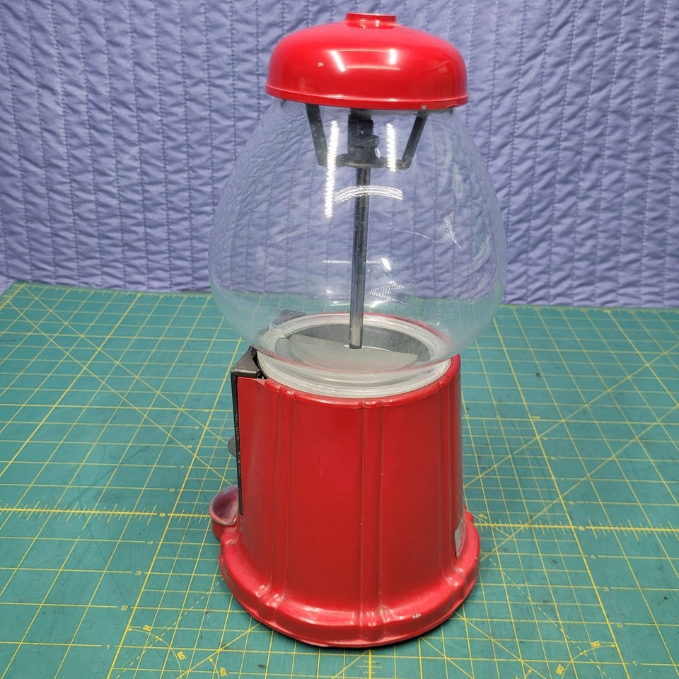 Vintage Carousel Junior Gumball Machine – 12” Red Metal Base + Glass ...