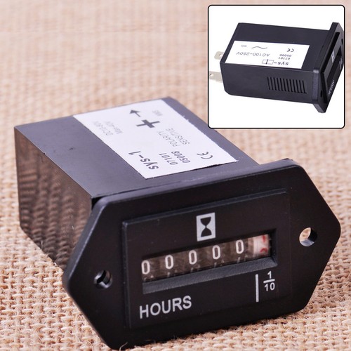 AC 100-250V Engine Generator Sealed Hour Meter Counter Timer 6 Digit ...