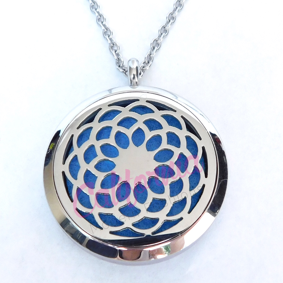 Aromatherapy Essential Oil Diffuser Necklace Pendant Stainless Steel ...