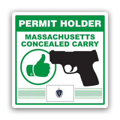 Massachusetts Concealed Carry Permit Holder Sticker - Weatherproof ...