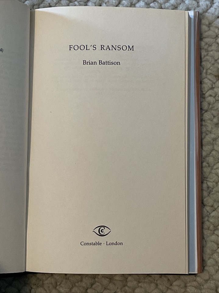 Fool's Ransom Hardcover Brian Battison Hardcover + DJ LIKE NEW | eBay