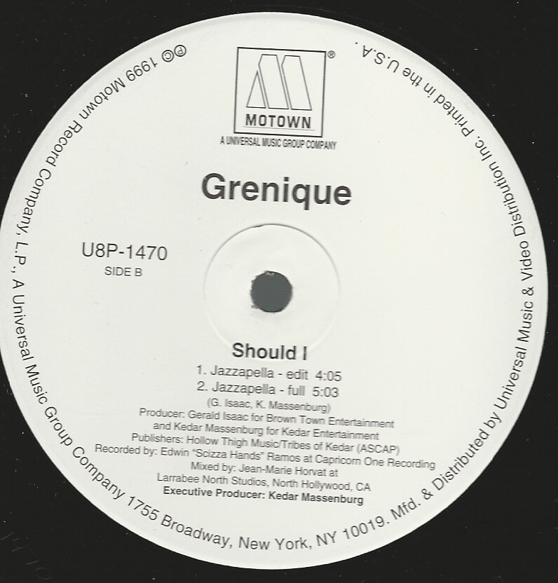 VINYL 12" GRENIQUE SHOULD I ( RADIO EDITT - ALBUM VERSION - JAZZAPELLA ...