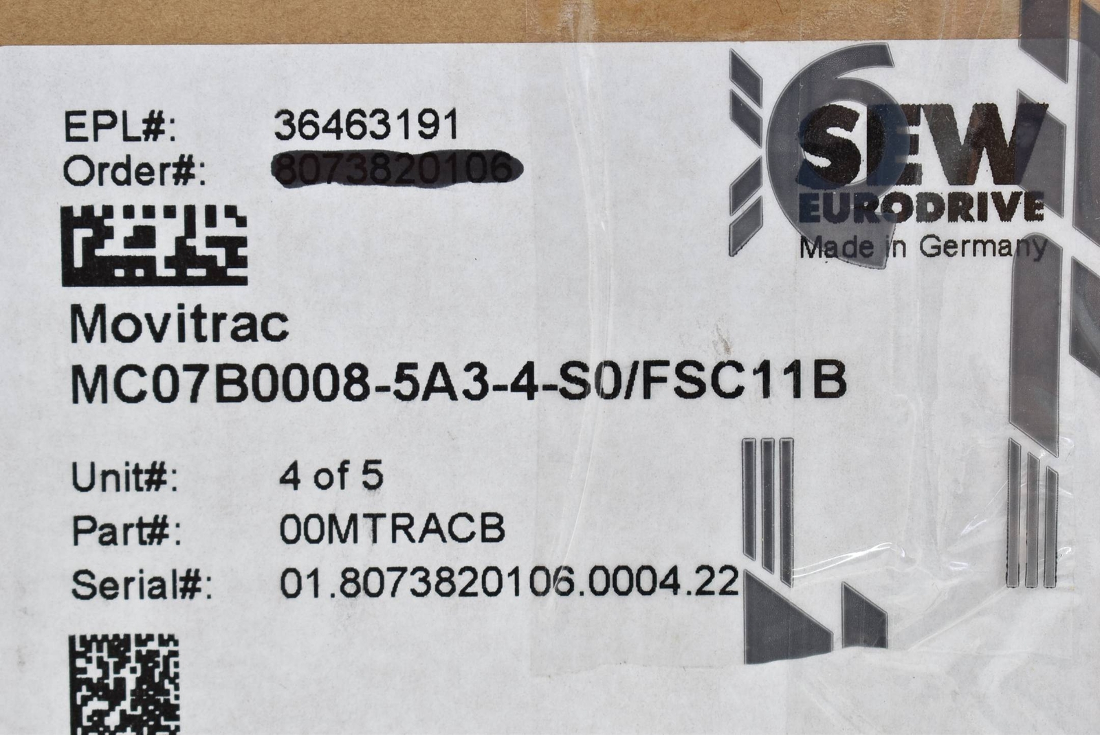 SEW Eurodrive Movitrac Umrichter MC07B0008-5A3-4-S0/FSC11B | eBay