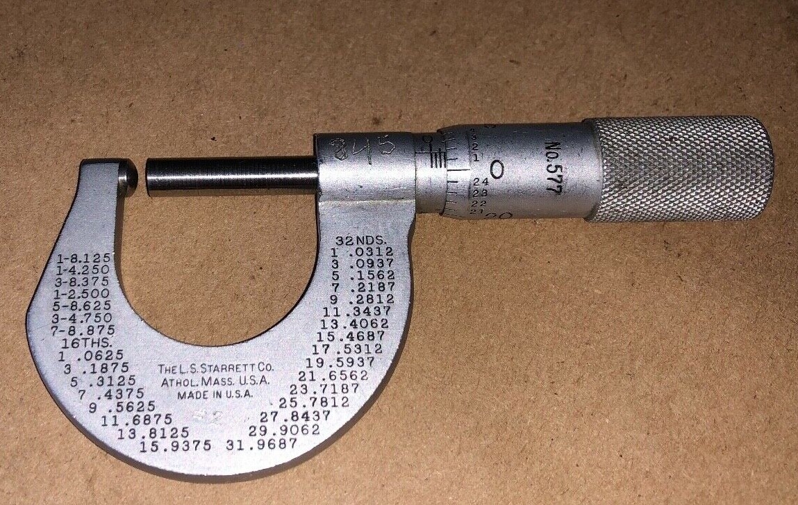 STARRETT ROUNDED ANVIL INSIDE MICROMETER 0-1" NO. 577 | eBay