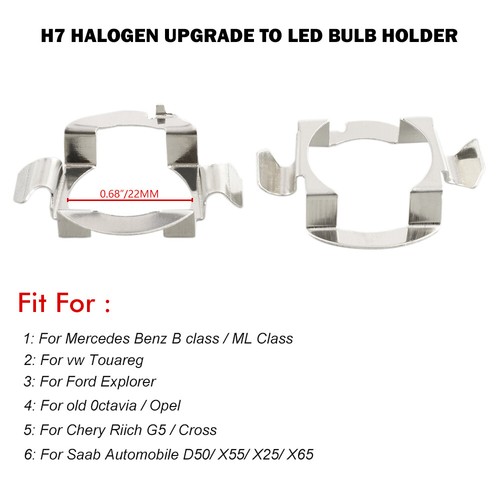 2x H7 Headlight Bulb Base Retainer Holder Clips Fit Ford Explorer For ...