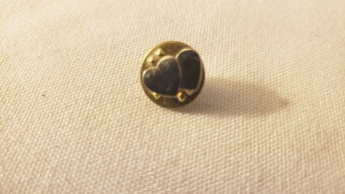 Very Small Double Heart Valentines pin in silver color with Pin back ...